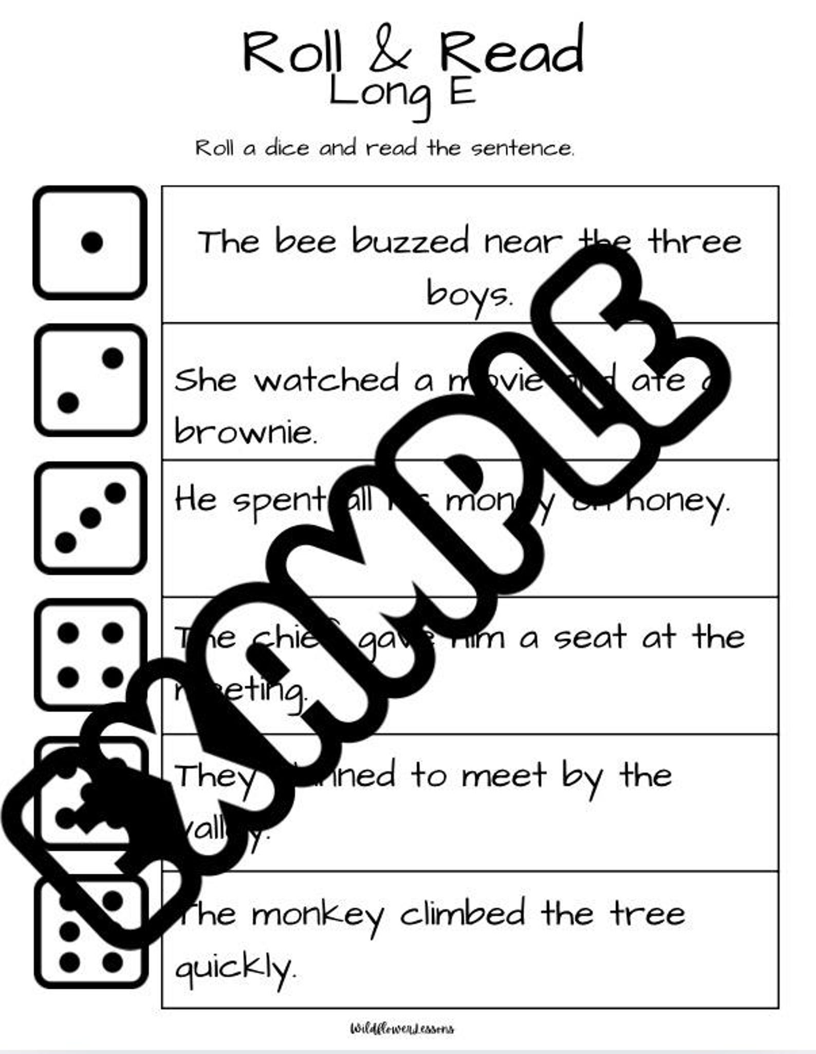 Roll and Read Long Vowels - Etsy