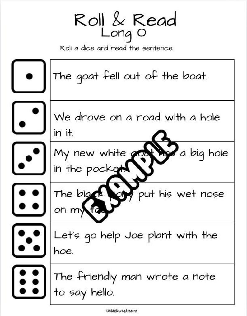 Roll and Read Long Vowels - Etsy