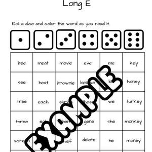 Roll and Read Long Vowels - Etsy