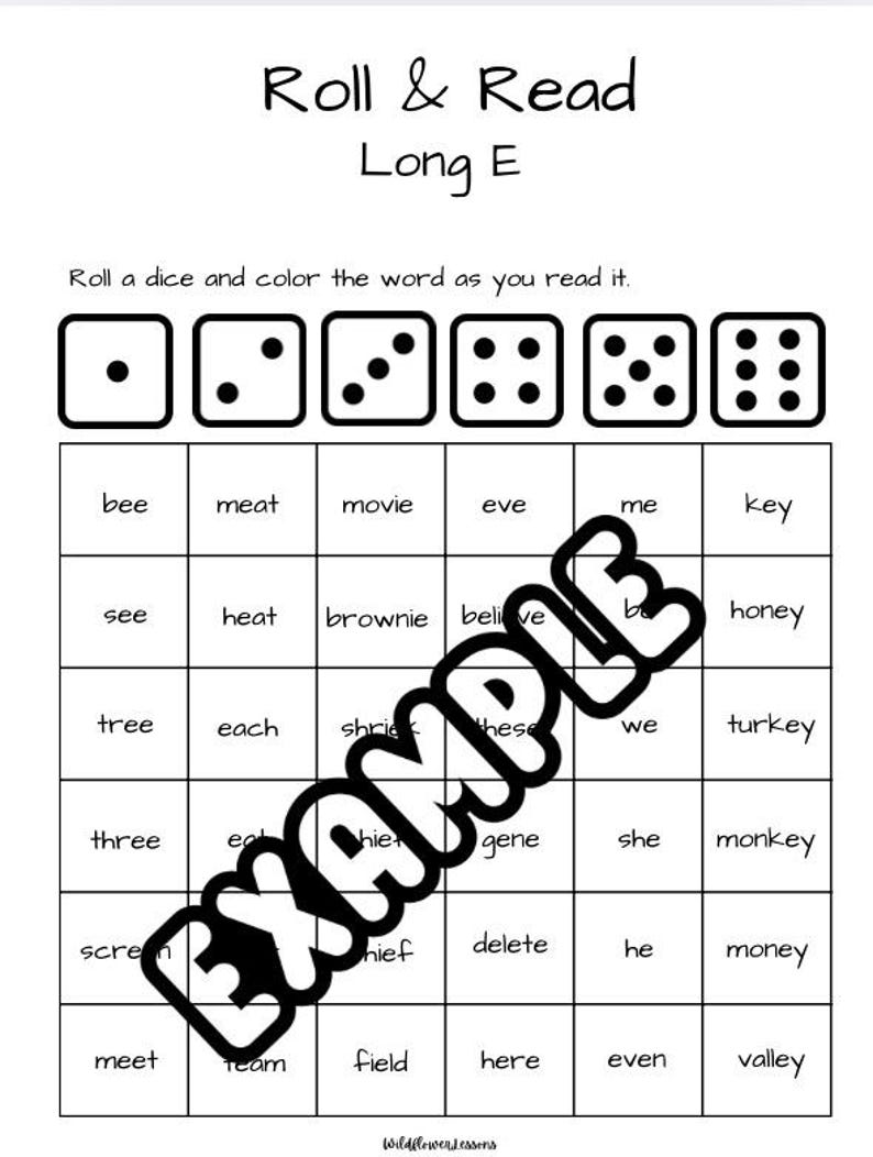 Roll and Read Long Vowels - Etsy