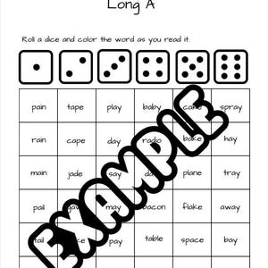 Roll and Read Long Vowels - Etsy