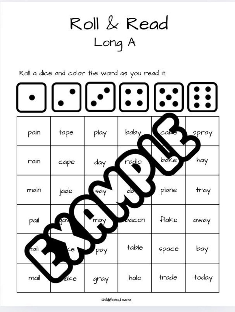 Roll and Read Long Vowels - Etsy
