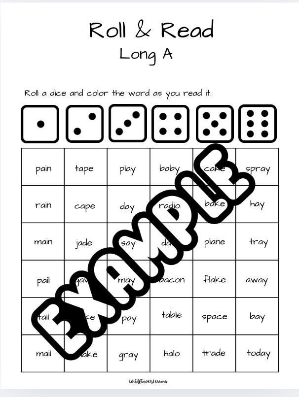 Roll and Read Long Vowels - Etsy