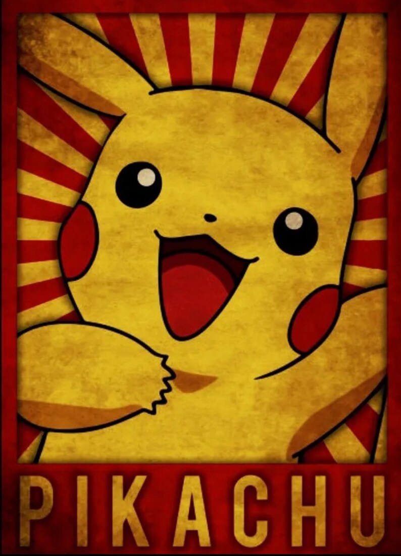 Pokemon Pikachu Colour Gamer Wall Art Poster Print in Sizes A4 & A3 ...
