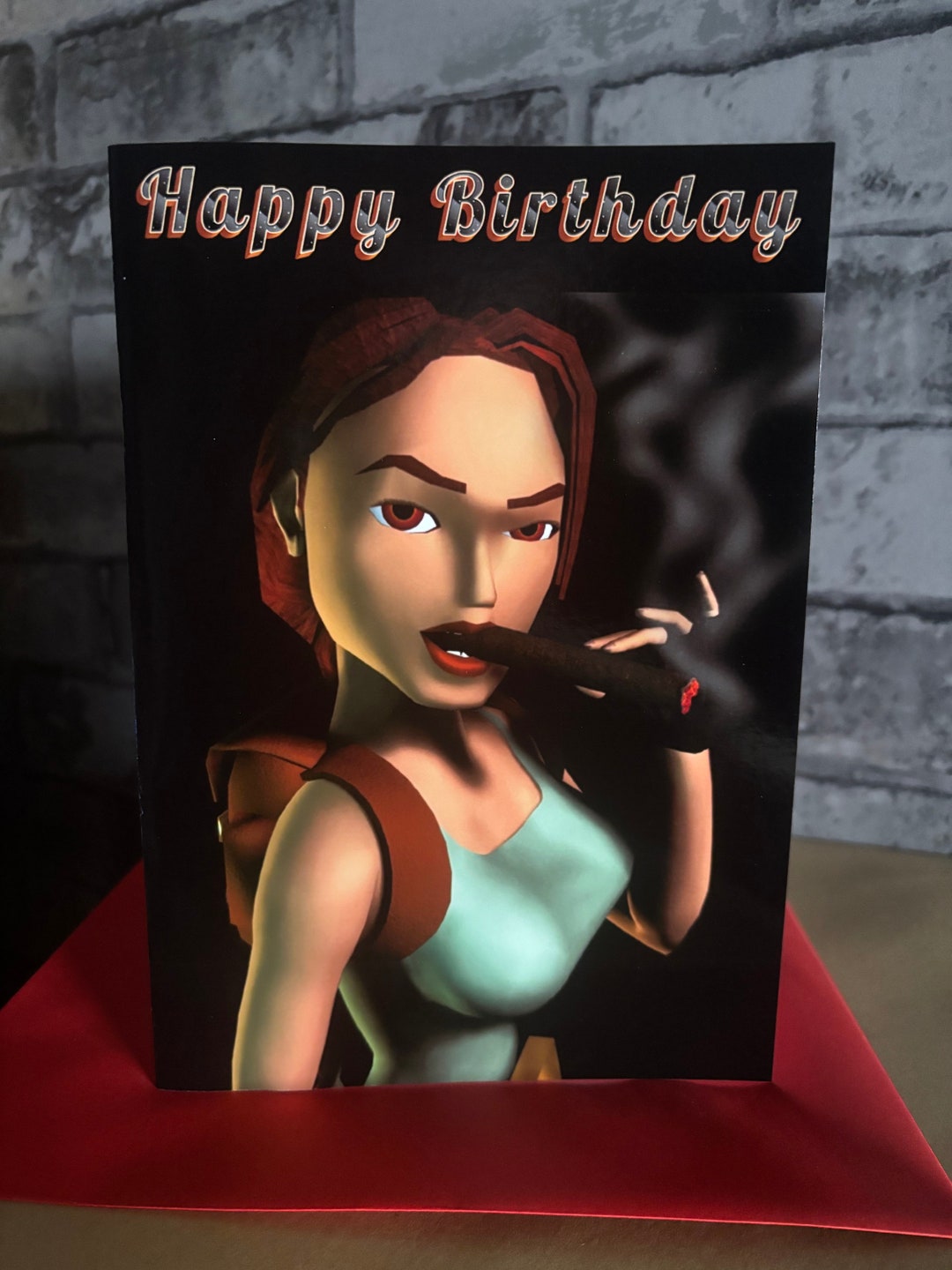 Tomb Raider/lara Croft Happy Birthday Card With Luxury Envelope - Etsy
