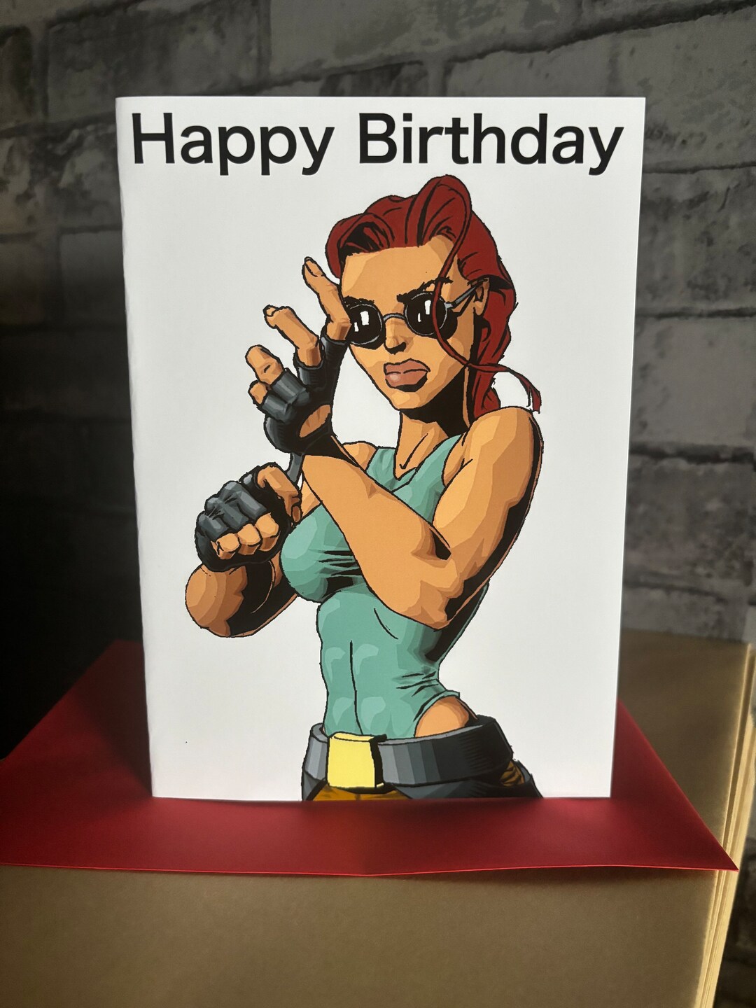 Tomb Raider/lara Croft Happy Birthday Card With Luxury Envelope - Etsy