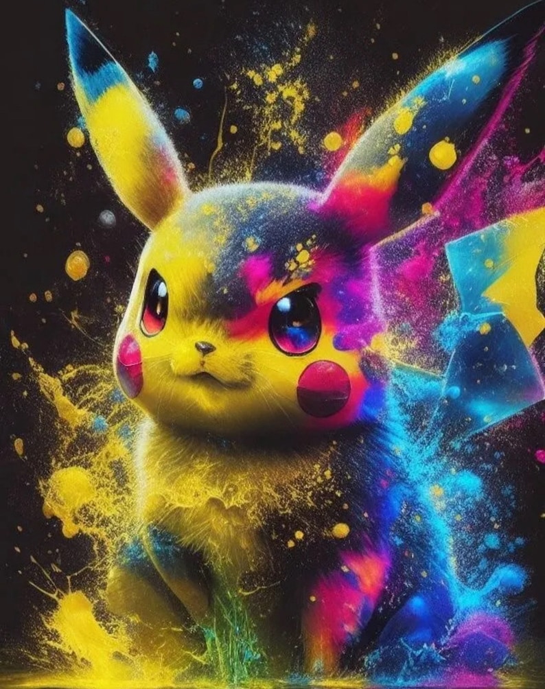 Pokemon Pikachu Colour Gamer Wall Art Poster Print in Sizes A4 & A3 ...
