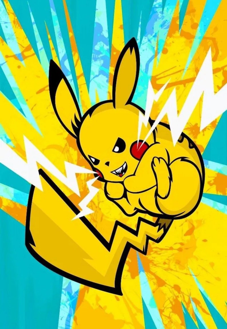 Pokemon Pikachu Colour Gamer Wall Art Poster Print in Sizes A4 & A3 ...