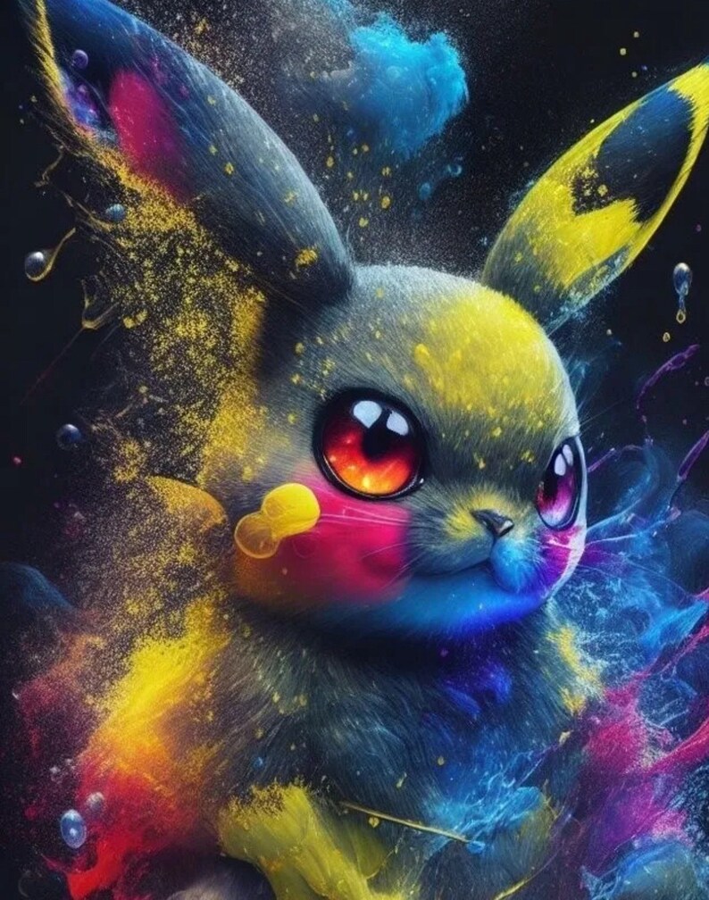 Pokemon Pikachu Colour Gamer Wall Art Poster Print in Sizes A4 & A3 ...