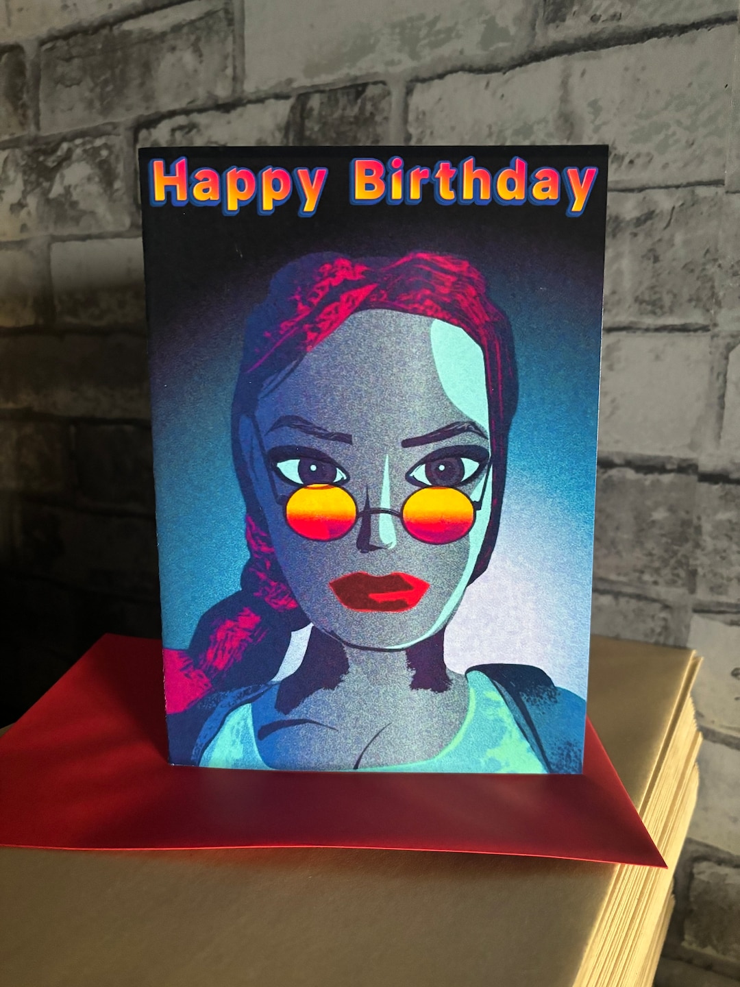 Tomb Raider/lara Croft Happy Birthday Card With Luxury Envelope - Etsy
