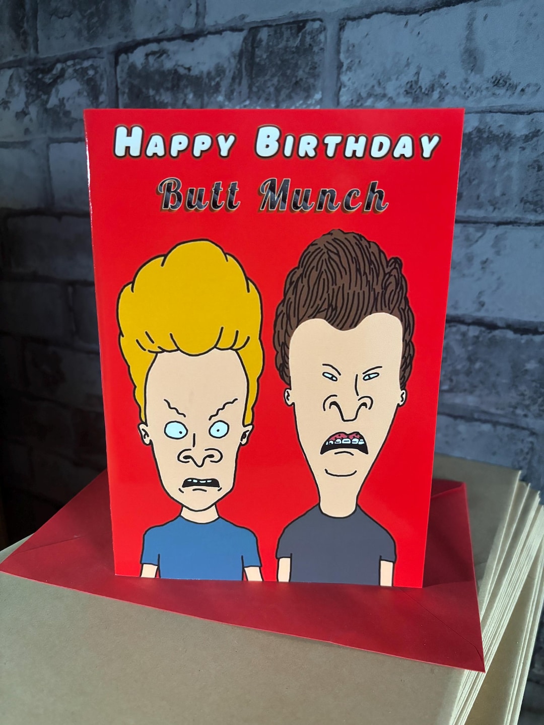 Beavis and Butt-head Classic Adult Cartoon Birthday Card Happy Birthday ...