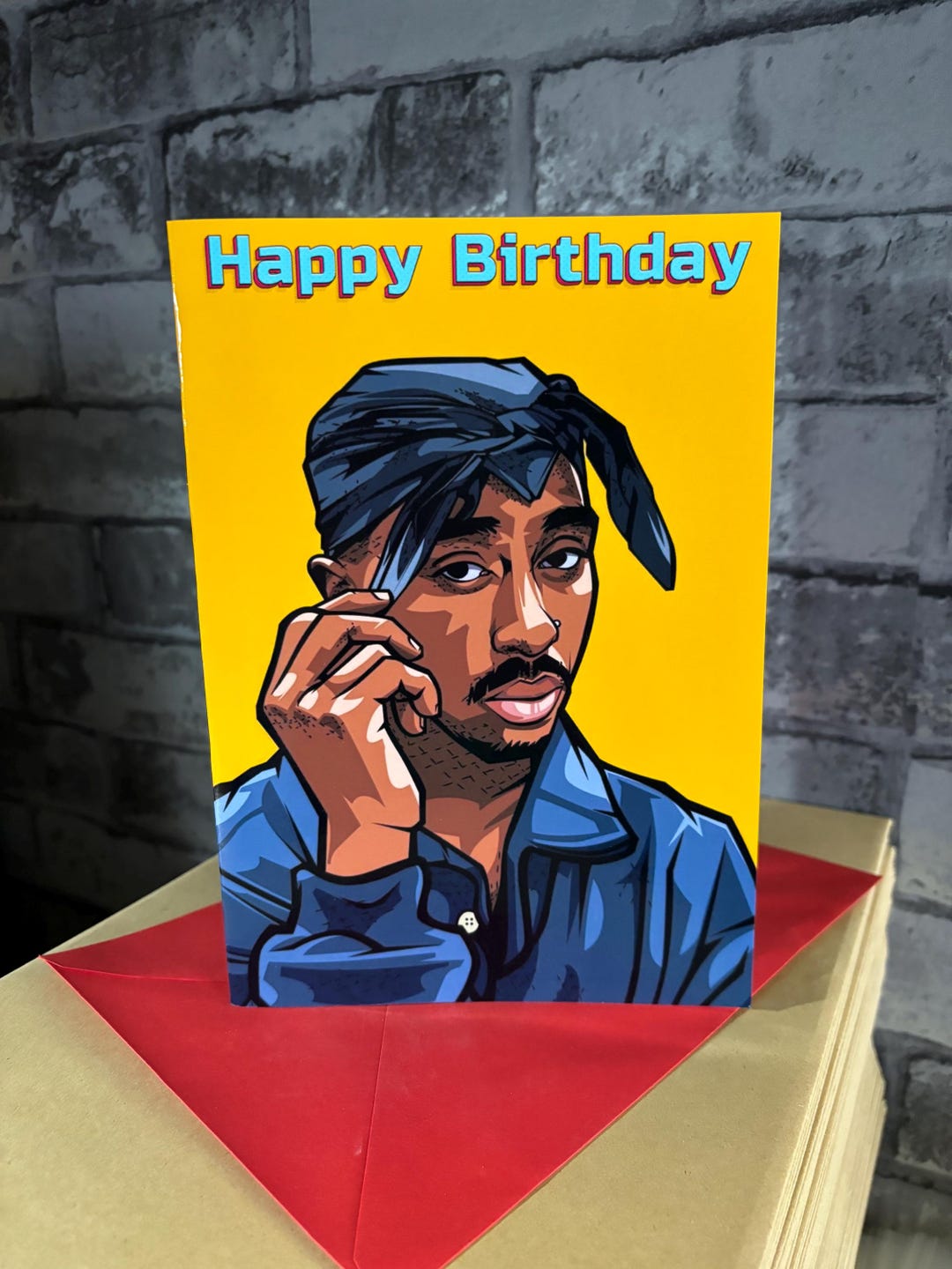 Tupac Shakur Famous Legend American Rapper Birthday Card Happy Birthday ...