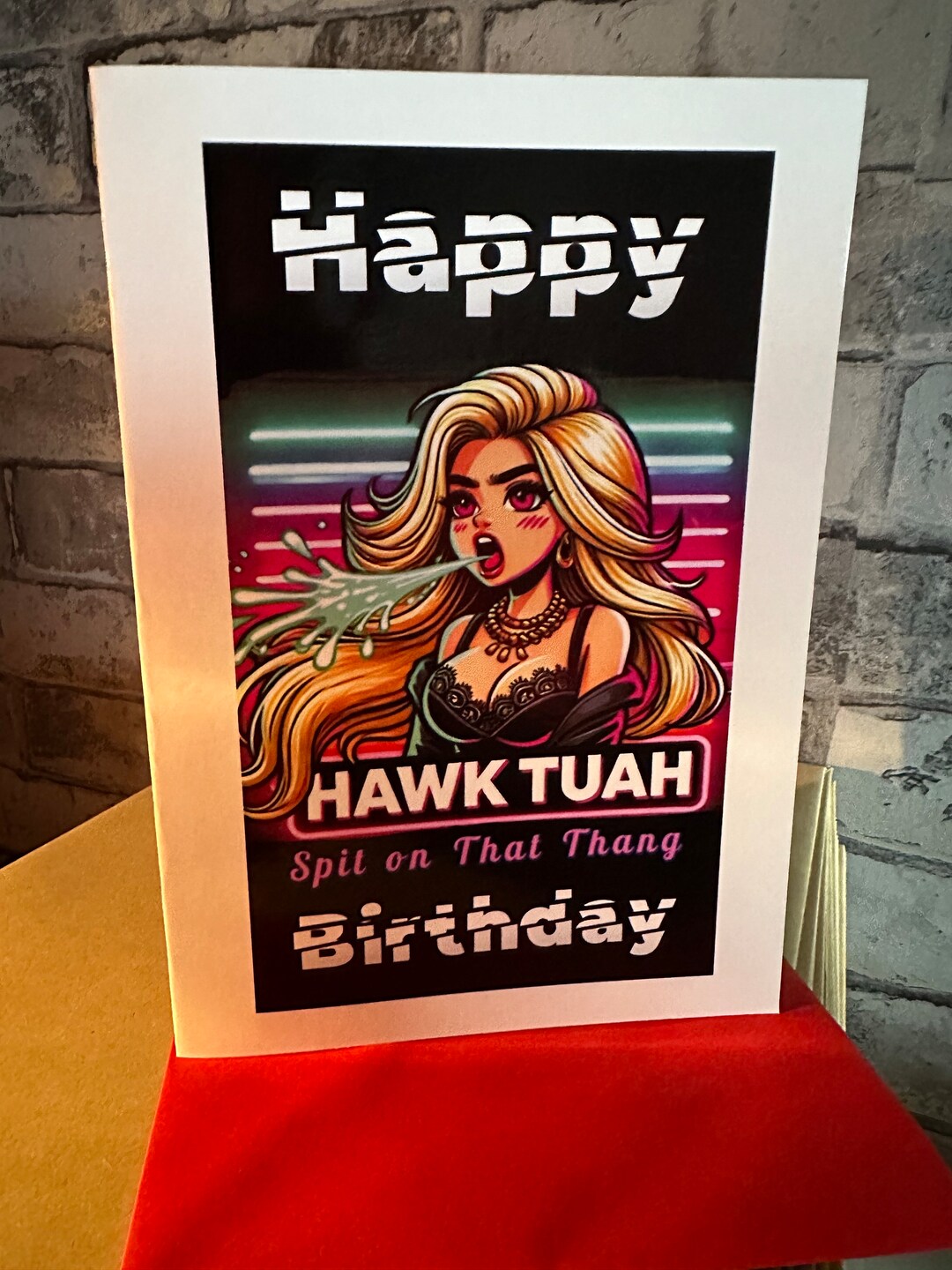 Hawk Tuah Girl Spit on That Thangfunny Happy Birthday Card With Luxury ...