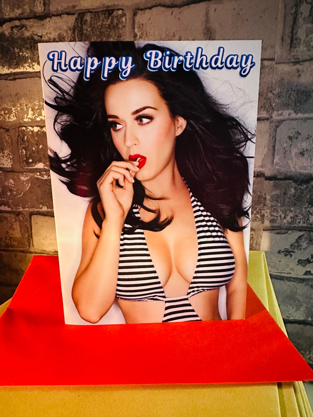 Katy Perry Sexy Happy Birthday Card With Luxury Envelope Etsy