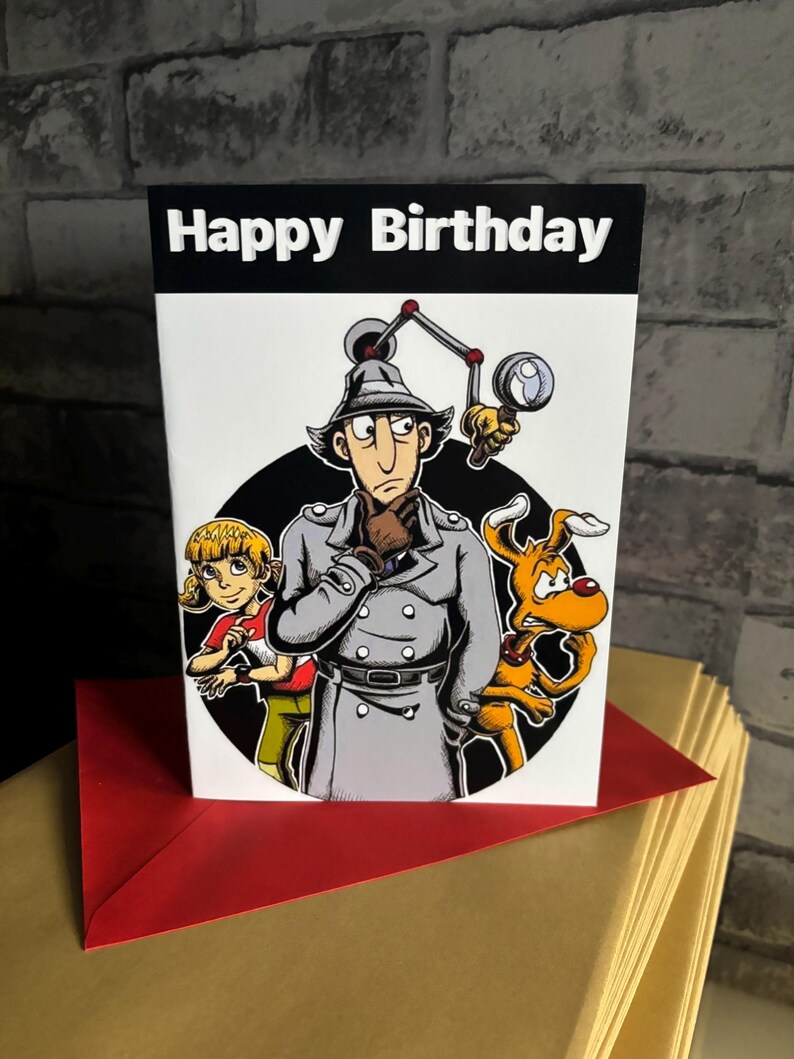 Inspector Gadget Classic Cartoon Birthday Card, Happy Birthday Card ...