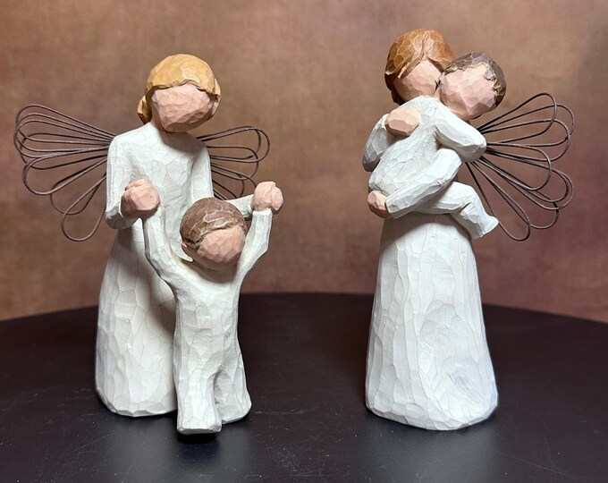 Willow Tree Set of 2: Guardian Angel & Angels Embrace - 2000-2002 Susan ...