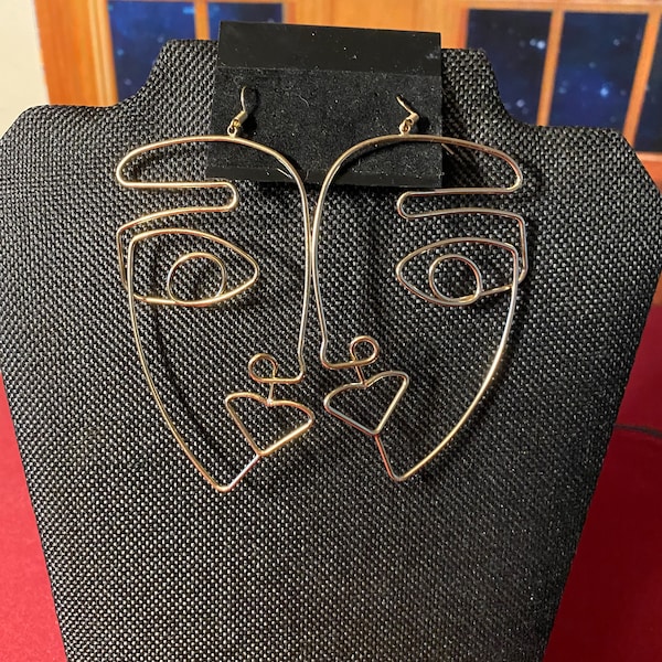 Wire Face Earrings - Etsy