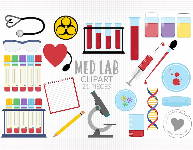 Medical Laboratory Clip Art Set Blood Testing Med Lab - Etsy Canada