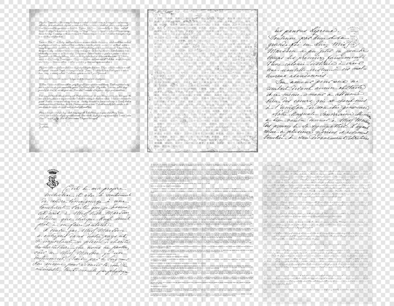 8 Handwritten Letter Overlays, Full Page Text PNG Overlay With ...