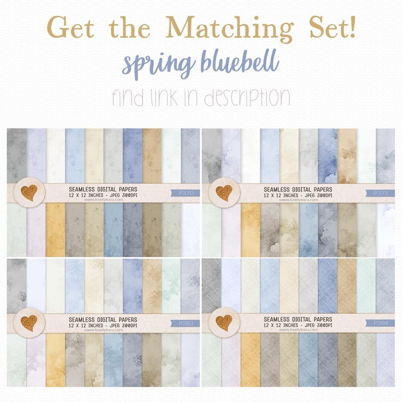 Spring Bluebell Palette Digital Papers, 20 Seamless Cross Hatch ...