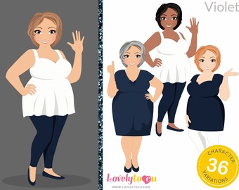 Plus Size Woman Clipart | Etsy