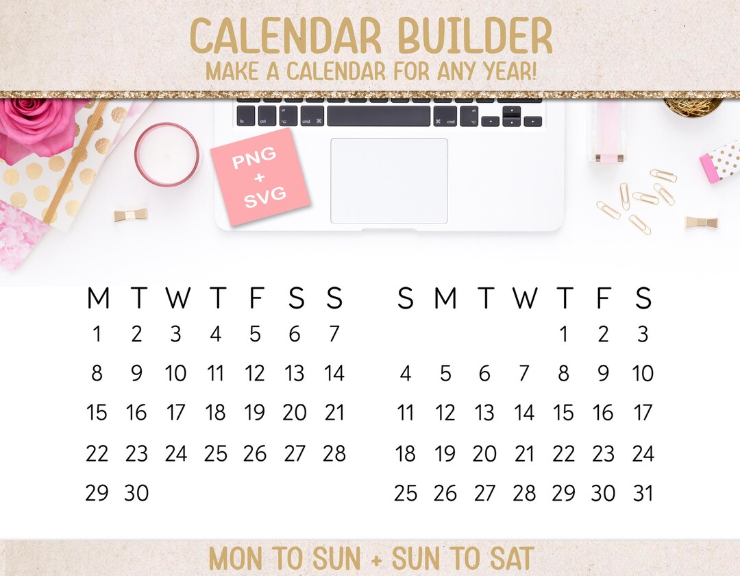 Calendar Builder, Any Year Calendar Maker, Design Your Own Perpetually ...