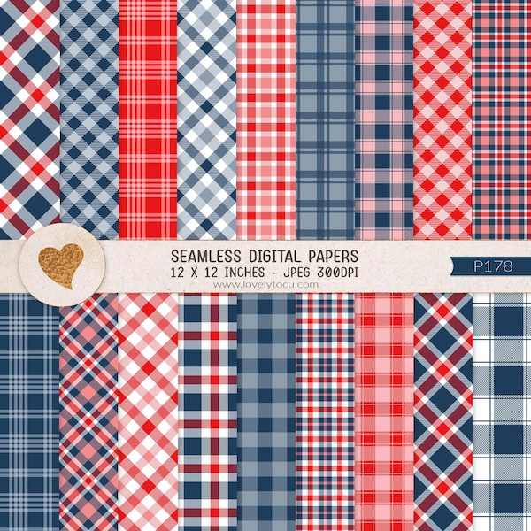 Navy Gingham Background - Etsy