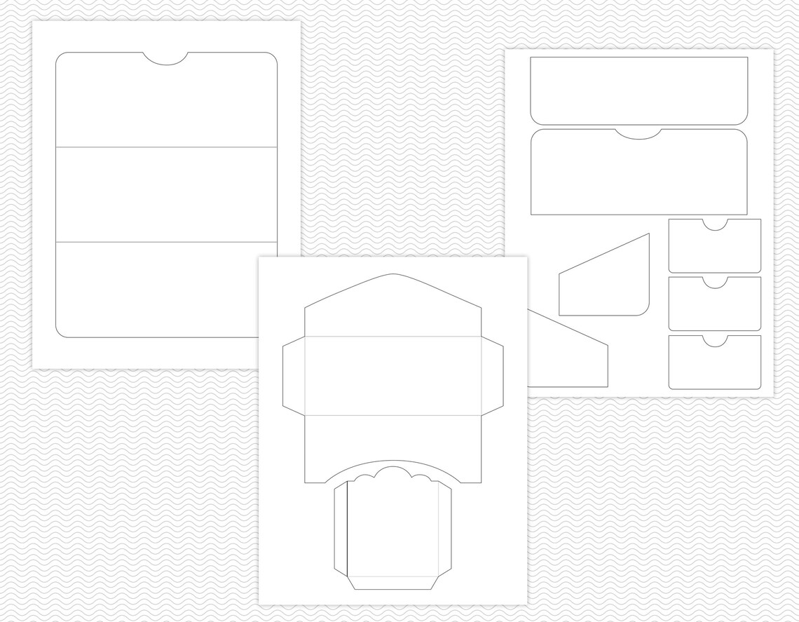 Folio Set Template, Folding Junk Journal Folio, Printable Craft Supply ...