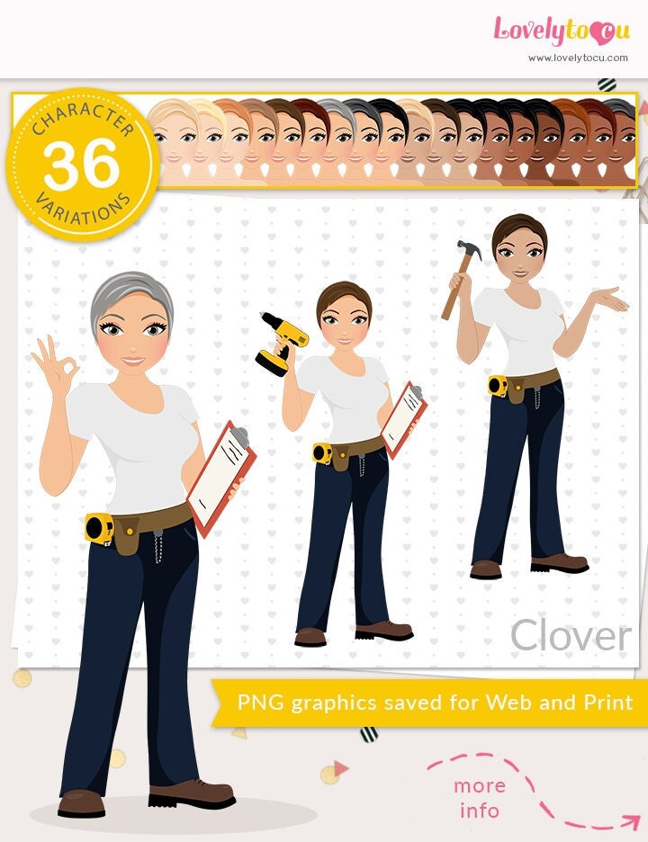 Paper, Party & Kids Clover LVC77 craft illustration DIY woman clipart ...