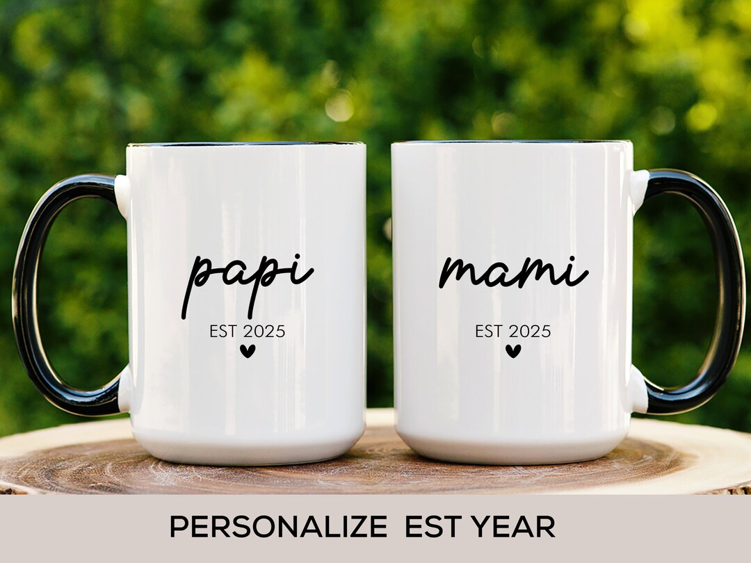 Papi and Mami Mugs New Spanish Parents Pregnancy Gift Baby ...