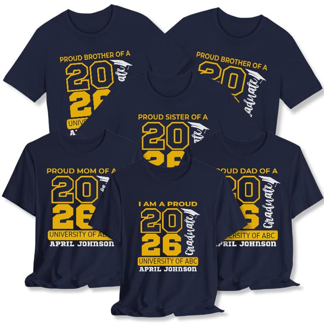 College Graduation Matching Family Tshirt Custom Class of 2026 ...