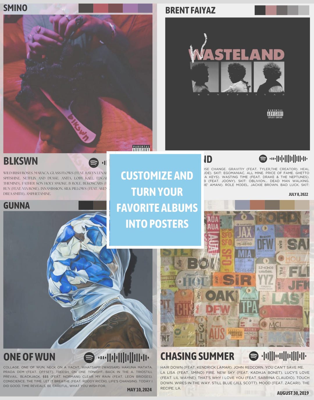 Custom Digital Album Cover Poster | Printable Music Art | Personalized ...