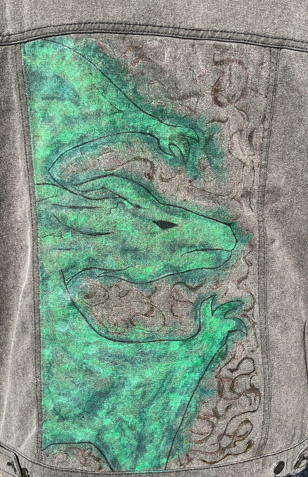 Painted Dragon Denim Jacket - Etsy