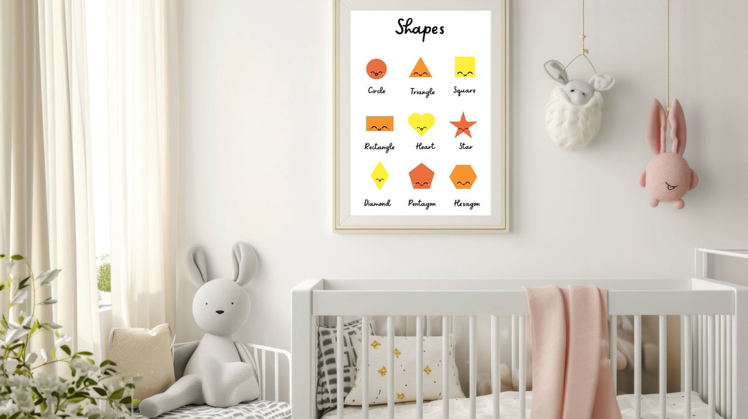 Basic Shapes, Educational Posters for Kids. Printable. Digital Product ...