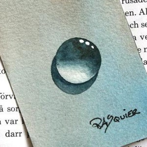 Dusty Blue Dew Drop an Original Watercolor Painting by Artist Rita ...
