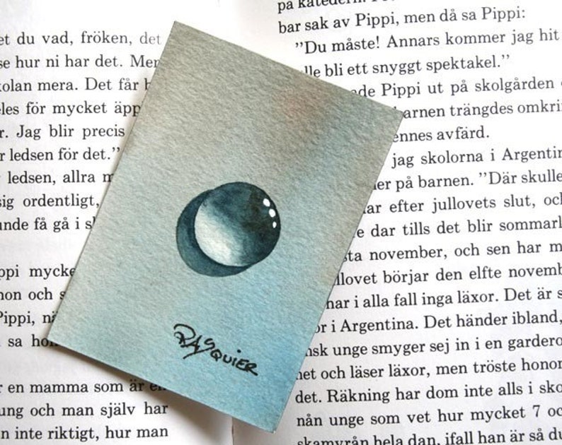 Dusty Blue Dew Drop an Original Watercolor Painting by Artist Rita ...