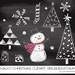 Chalkboard Doodles Christmas Digital Clipart, Photoshop Brushes and ...