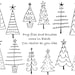 Doodle Christmas Trees Digital Clipart, Photoshop CS4+ Layered Files ...