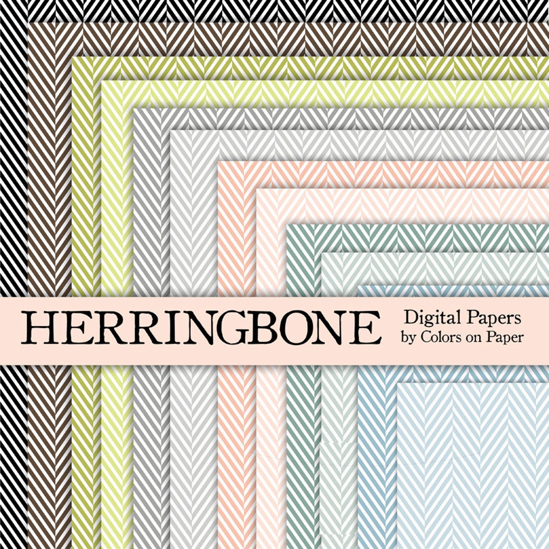 Herringbone Digital Paper Pack. Digital Scrapbook. Instant Download Download. 12x12. Personal ...