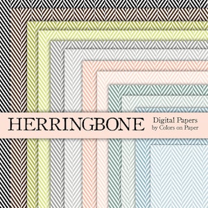 Herringbone Digital Paper Pack. Digital Scrapbook. Instant Download ...