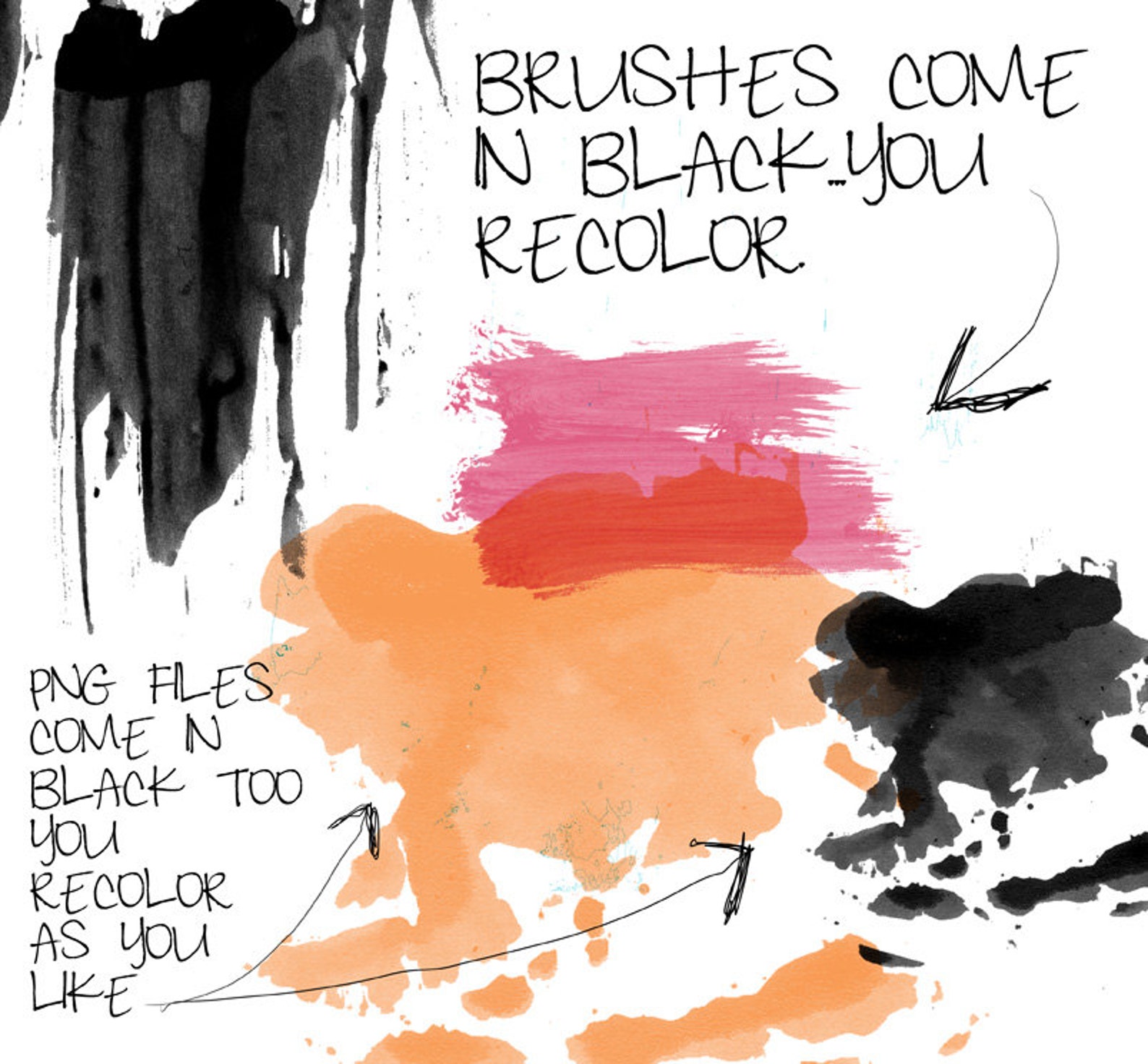 Bold Wash Digital Brushes & Stamps. Instant Download. Photoshop Brushes ...