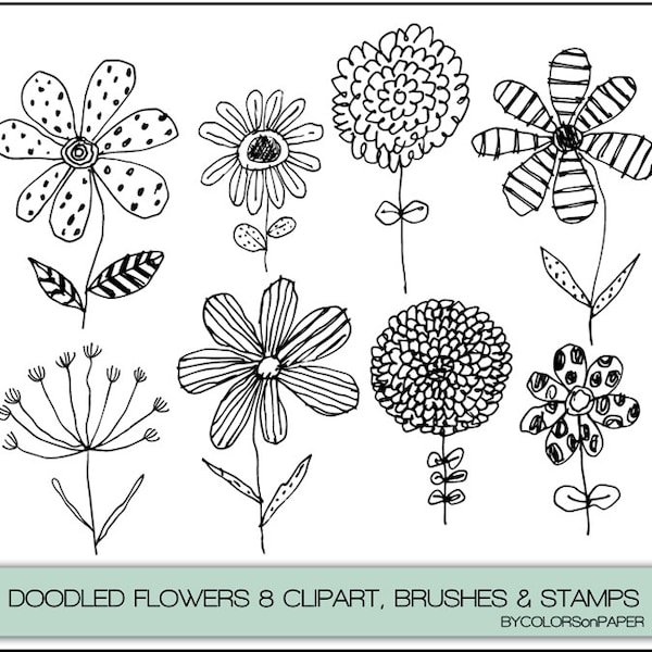 Doodle Flowers - Etsy