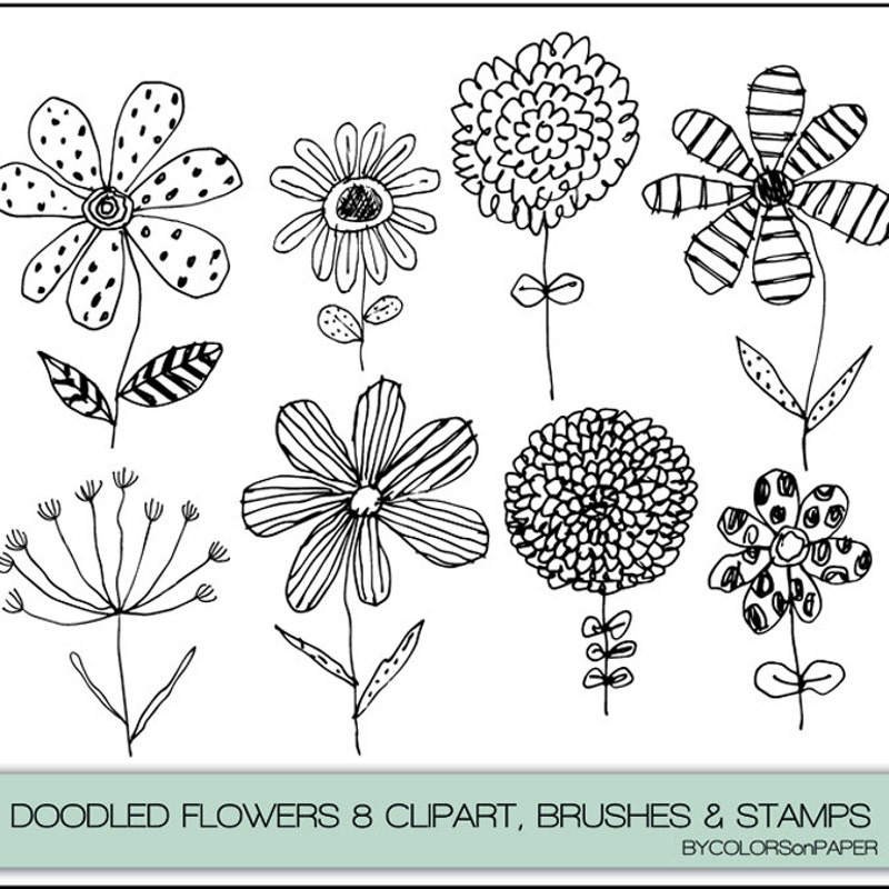 Doodle Flowers - Etsy