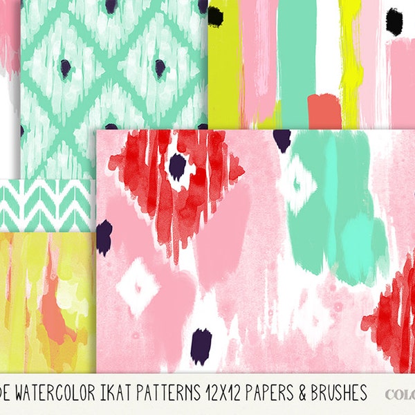 Ikat Digital Paper - Etsy