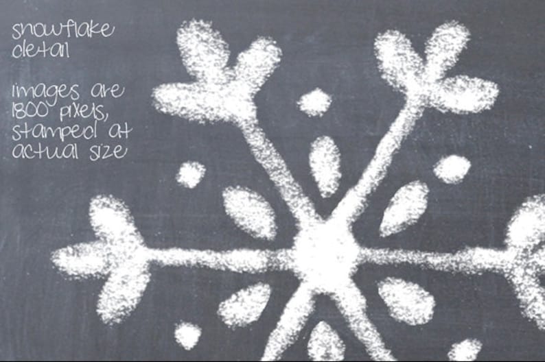 Chalkboard Hand Drawn Snowflakes Clipart, Photoshop Brushes and Stamps ...