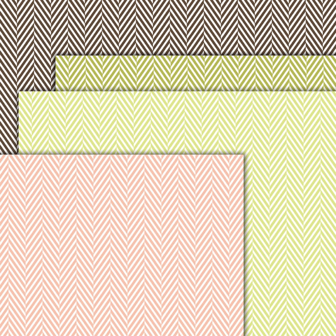 Herringbone Digital Paper Pack. Digital Scrapbook. Instant Download ...