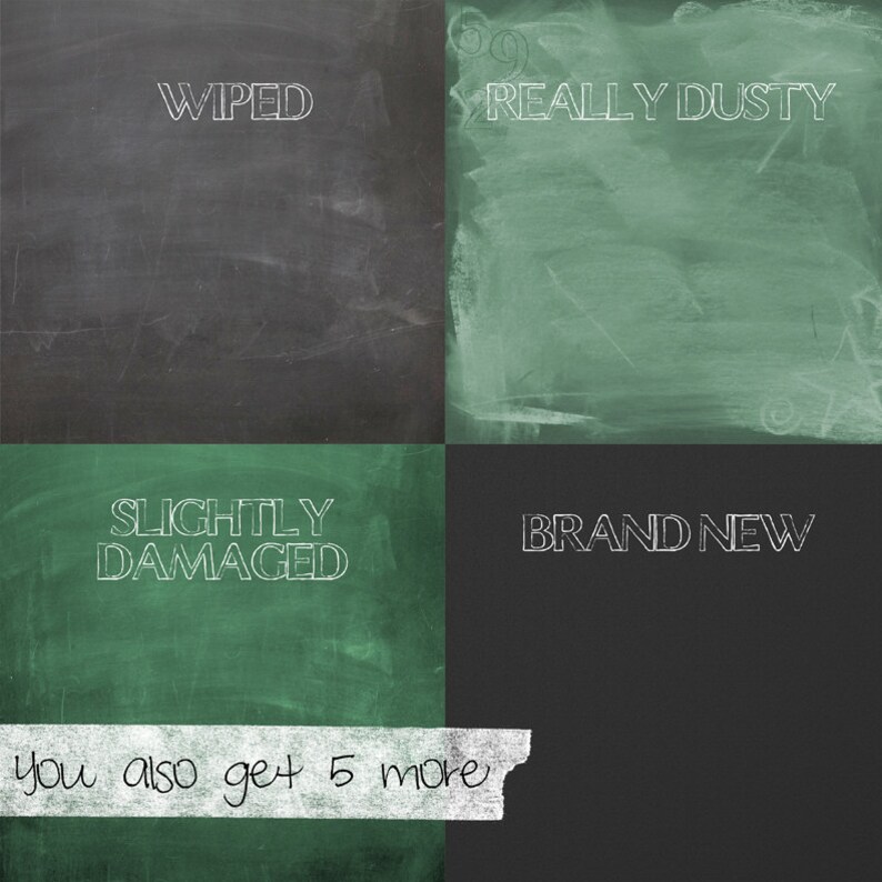 Chalkboard Digital Paper Pack in Green and Black. 12x12. Instant ...