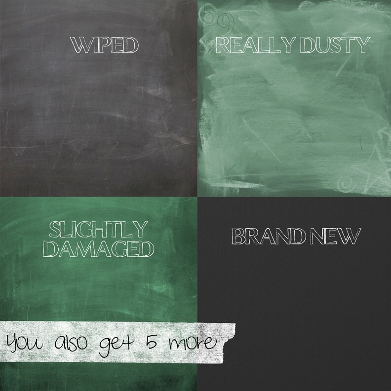 Chalkboard Digital Paper Pack in Green and Black. 12x12. Instant ...
