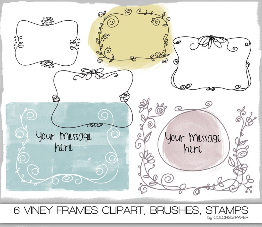 Digital Doodle Frames. Digital Stamps. Digital Frames. Digital Brushes ...