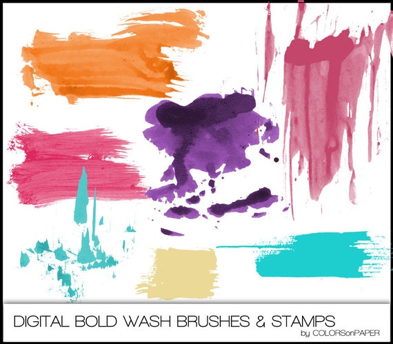 Bold Wash Digital Brushes & Stamps. Instant Download. | Etsy